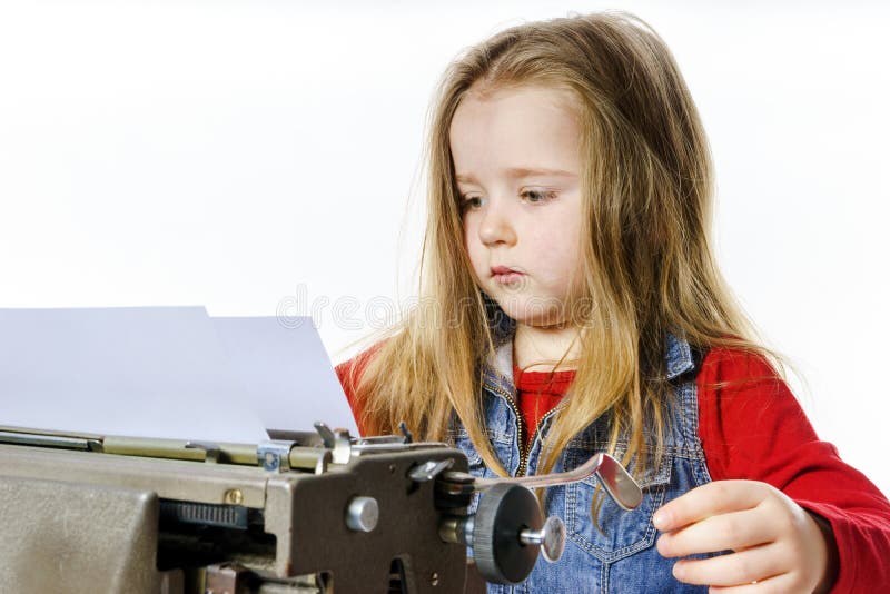 577 Girl Typing Typewriter Stock Photos - Free & Royalty-Free Stock ...