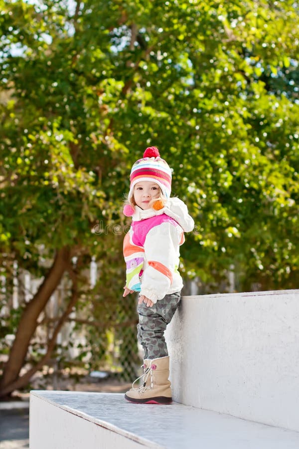 Cute Little Girl for a Walk Stock Image - Image of child, happiness ...