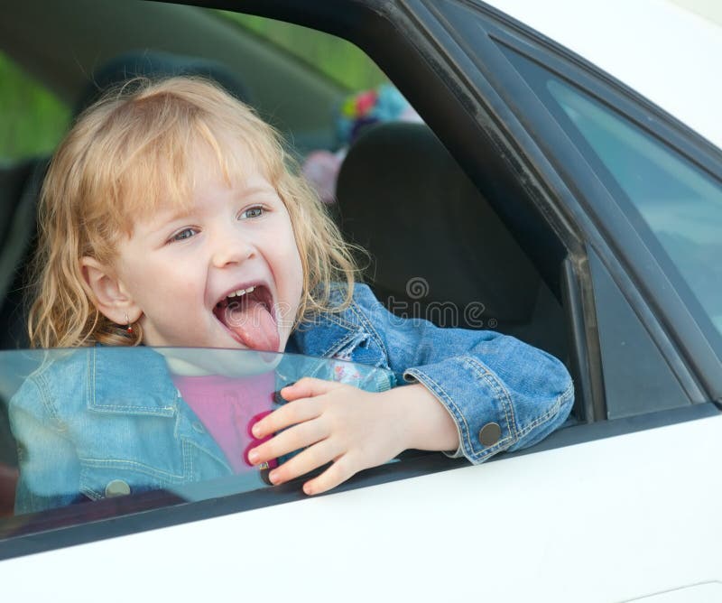 Upset Little Girl Crying in the Car Stock Image - Image of depressed ...