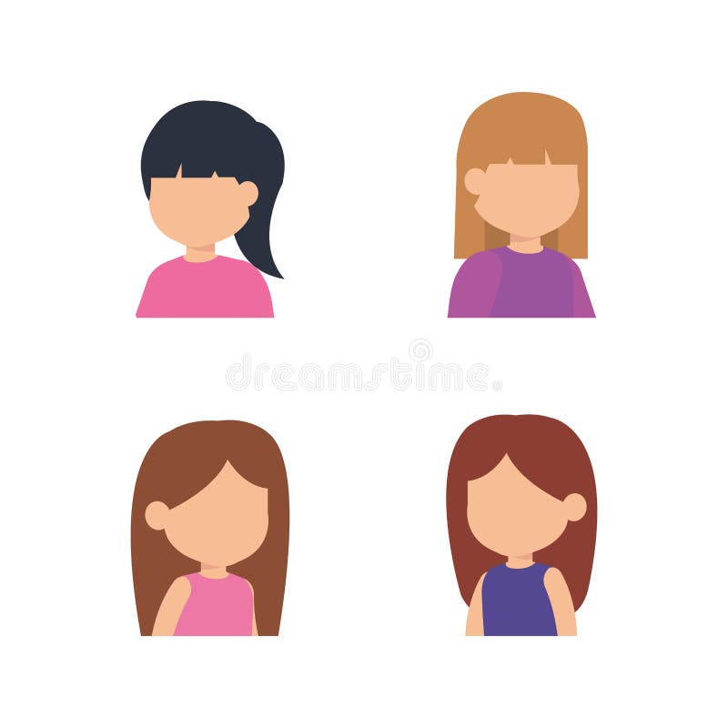 Cute little girls group stock vector. Illustration of girl - 134165539