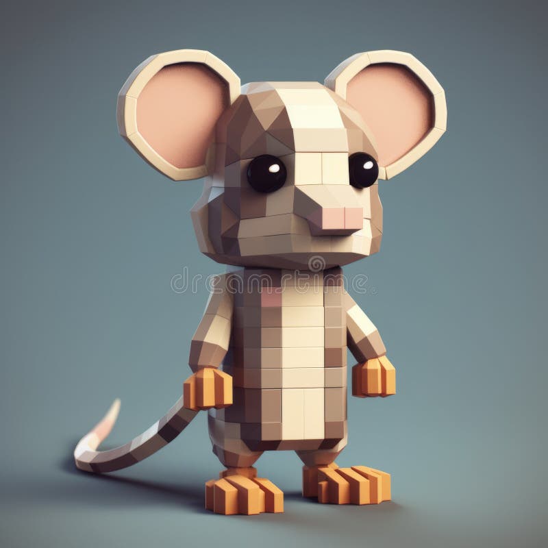 Cute Pixel Mouse: a Minecraft-inspired Voxel Art Character Stock ...