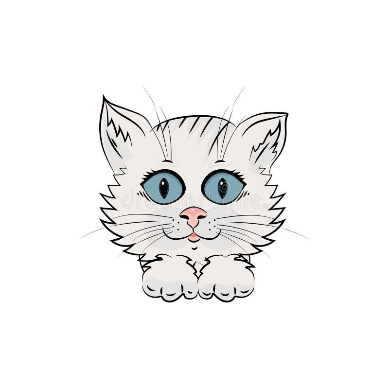 Cute Little Grey Kitten. Vector Illustration Stock Vector ...