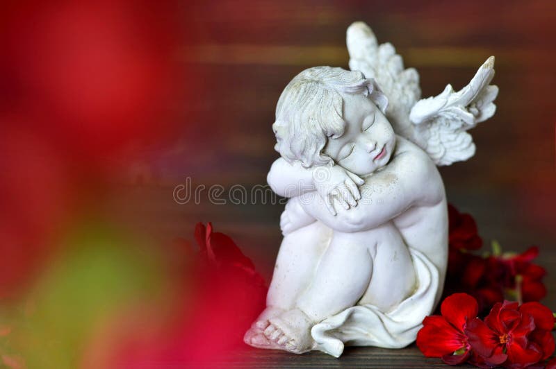 Little Guardian Angel Sleeping Stock Image - Image of memorial ...