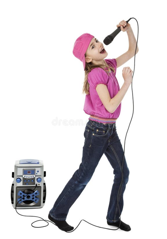 Cute Little Karaoke Singer stock photo. Image of background - 23748480