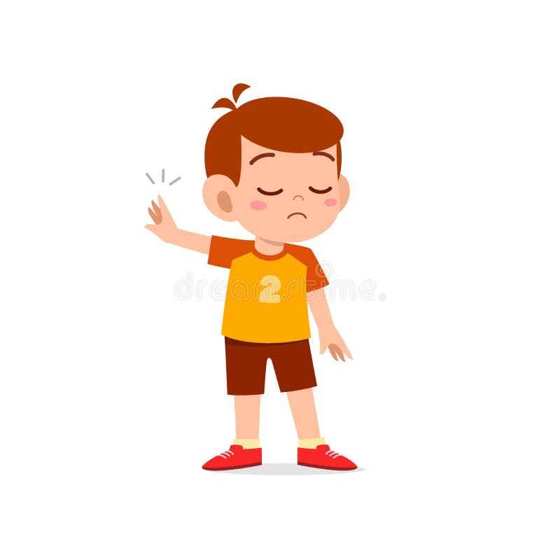 Cute Little Kid Boy Show Refuse Expression Gesture Stock Vector ...