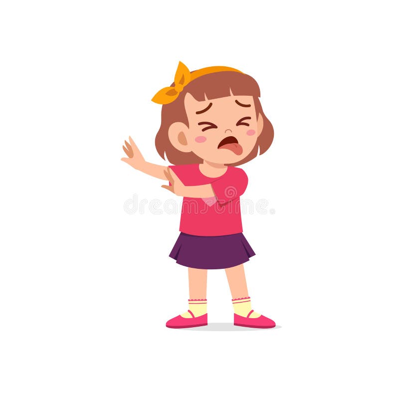 Cute Little Kid Girl Show Refuse and Disgust Pose Expression Stock ...
