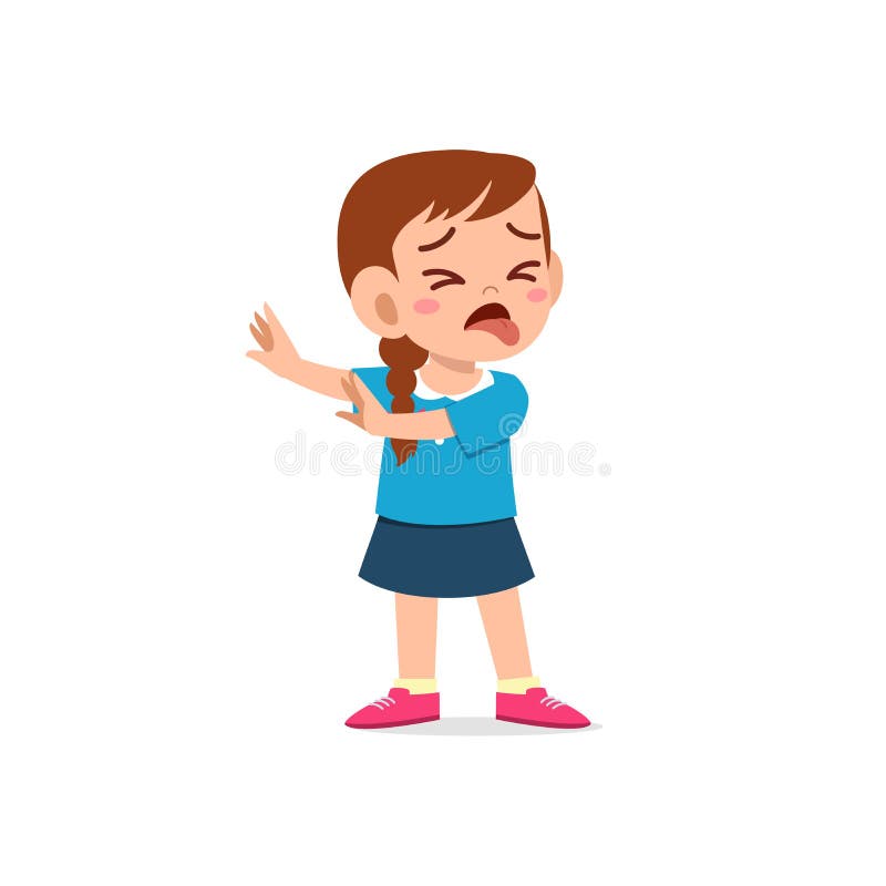 Cute Little Kid Girl Show Refuse and Disgust Pose Expression Stock ...