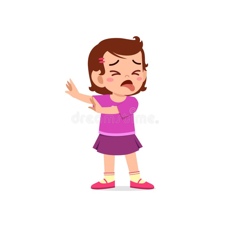Cute Little Kid Girl Show Refuse and Disgust Pose Expression Stock ...