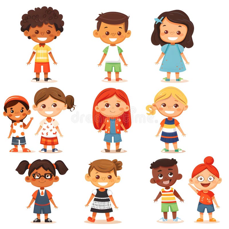 Cute Little Kids in Different Clothes. Stock Image - Image of toddler ...