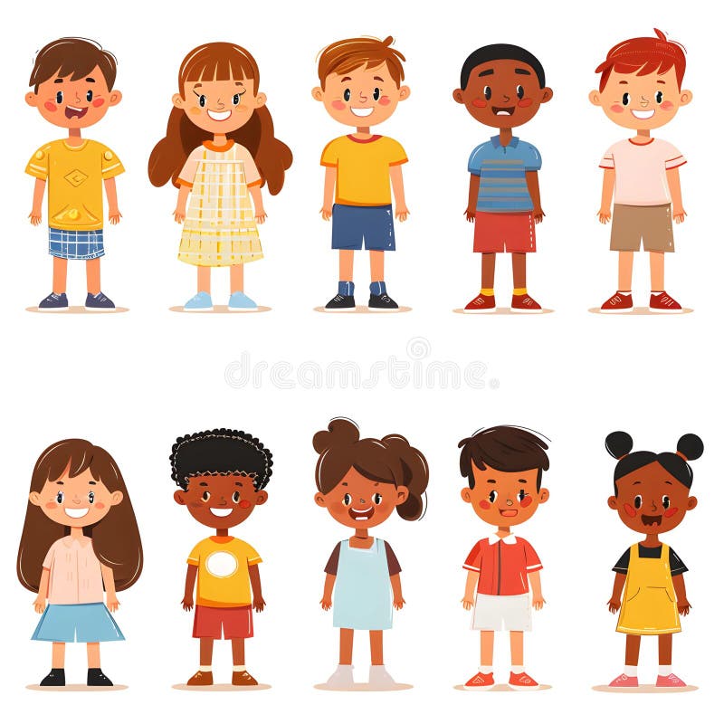 Cute Little Kids in Different Clothes. Stock Photo - Image of family ...