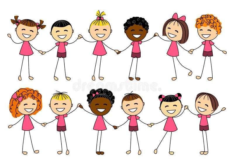 Little Kids Holding Hands Stock Illustrations – 1,926 Little Kids ...