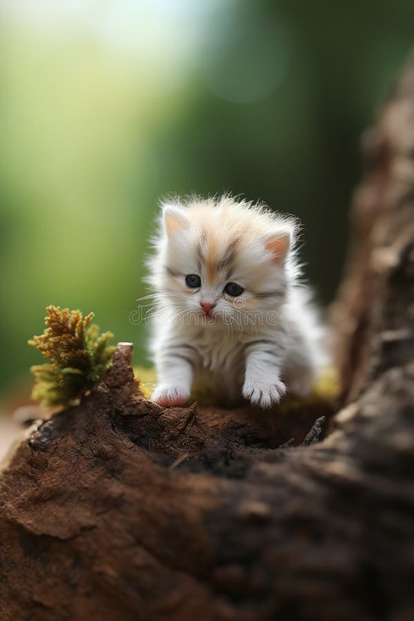 Cute Little Kitten. Copy Space Stock Illustration - Illustration of ...