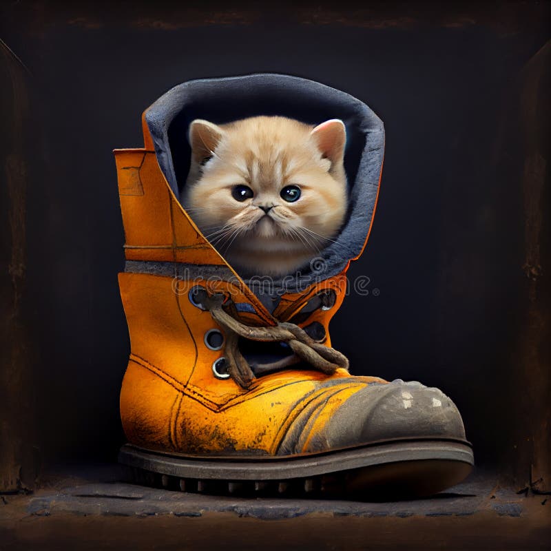 Little Kitten in a Hat. AI Generated Stock Illustration - Illustration ...