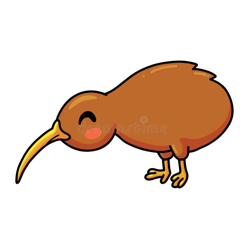 Cute Little Kiwi Bird Cartoon Stock Vector - Illustration of domestic ...