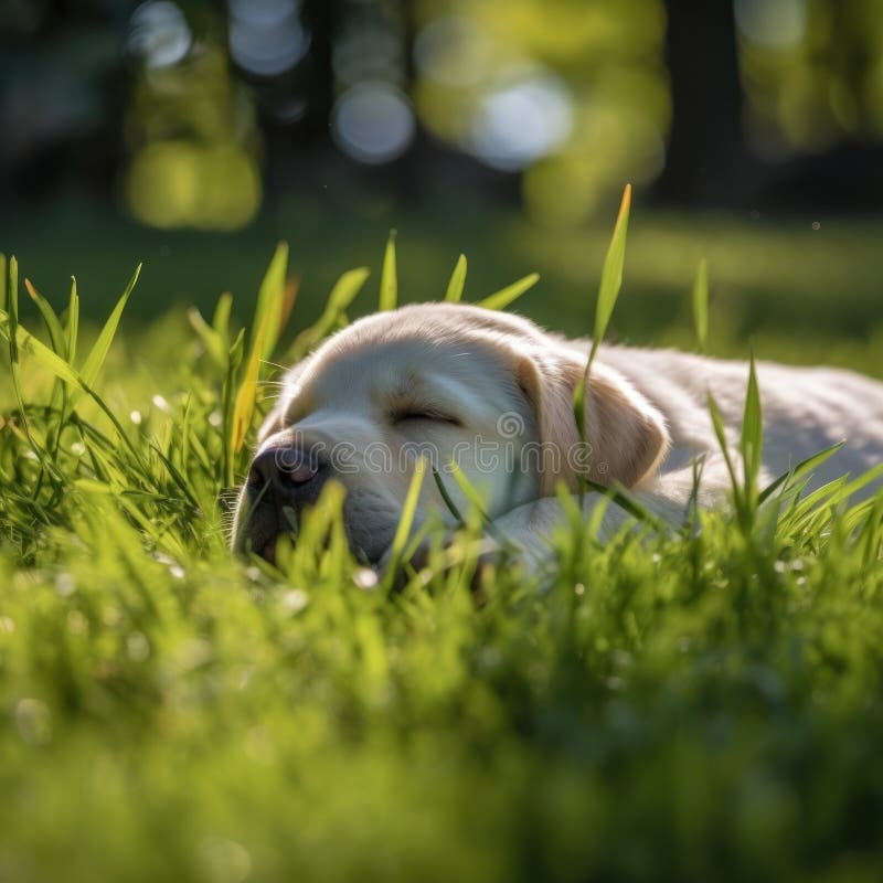 Cute Little Labrador Retriever Puppy Sleeping Stock Illustration ...