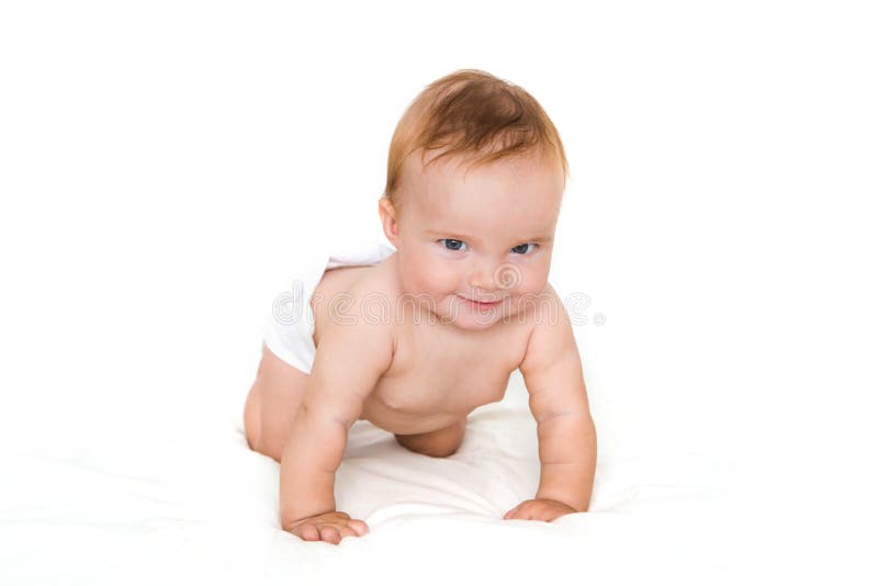 Cute Little Laughing Crawling Baby Stock Photo - Image of glad, little ...