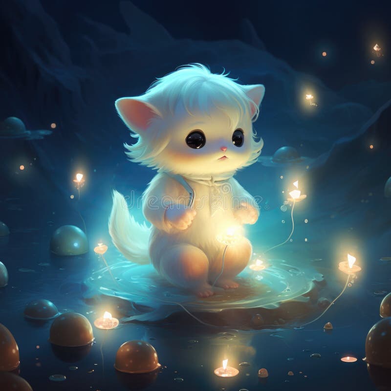 Cute little luminous being stock illustration. Illustration of creature ...