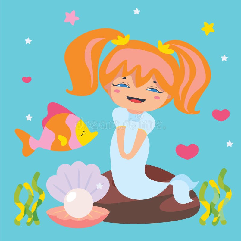 Little Mermaid Vector Stock Illustrations – 6,602 Little Mermaid Vector ...