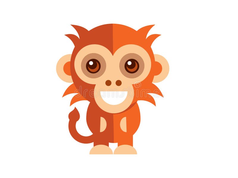 Cute Little Monkey Vector on the White Blackground Stock Vector ...