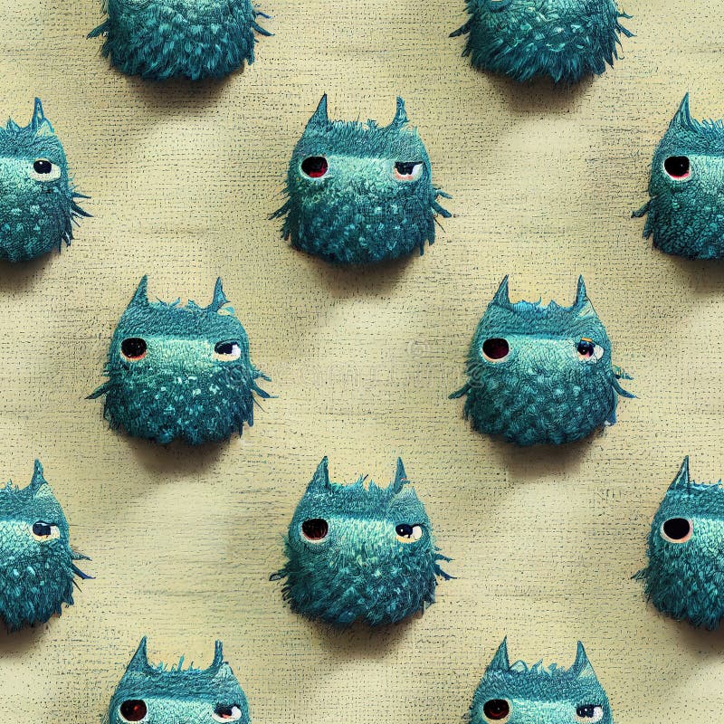 Little Monsters Seamless Pattern Background Made with Generative AI ...