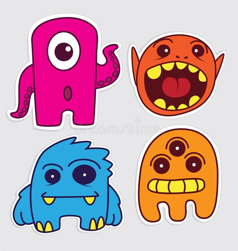 Cute Little Monsters Cartoon