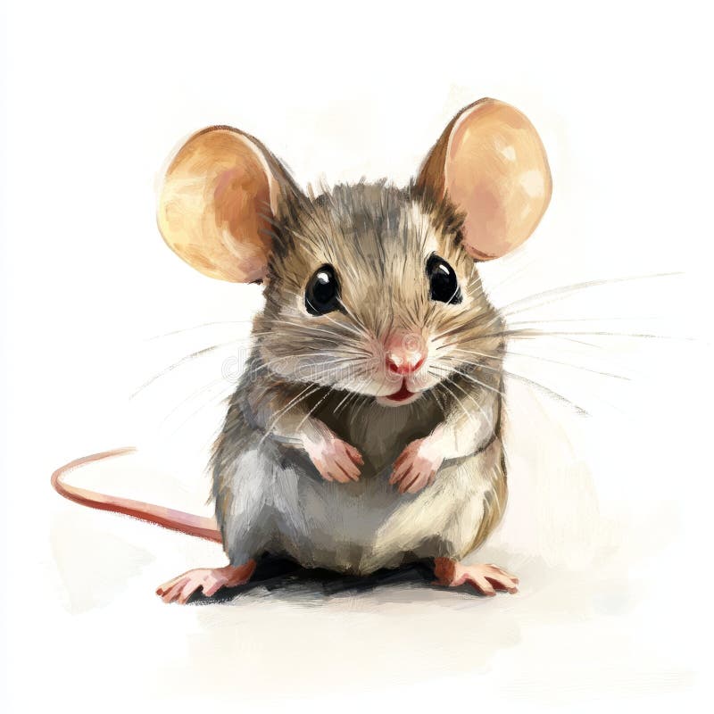 Cute Little Mouse with Big Ears and a Big Smile Stock Illustration ...