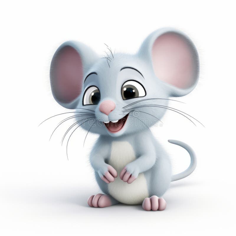Playful 3d Pixar Mouse with Big Eyes - Uhd Cartoon Illustration Stock ...