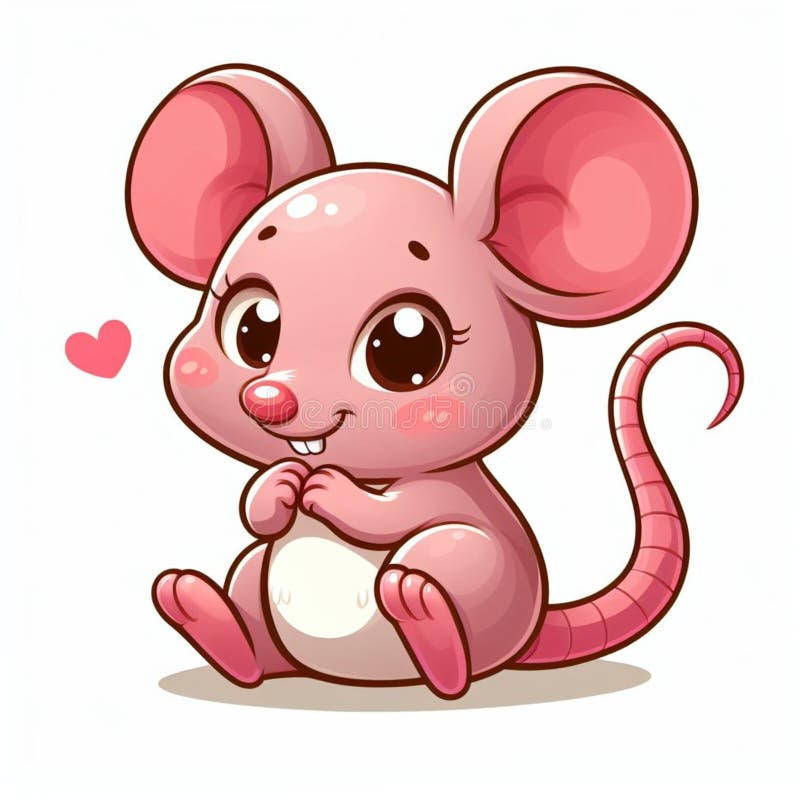 Cute Little Mouse Cartoon Isolated on White Background, Suitable for ...