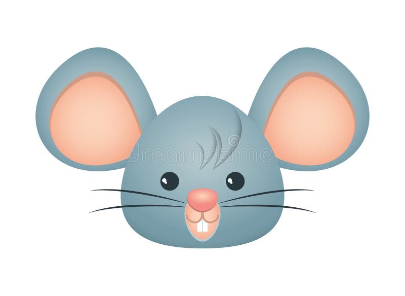 Cute Little Mouse Head Character Stock Vector - Illustration of natural ...