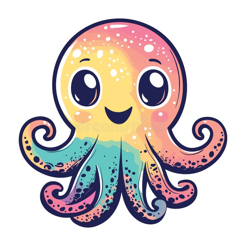 Little Octopus Childish Ai Stock Illustrations – 3 Little Octopus ...