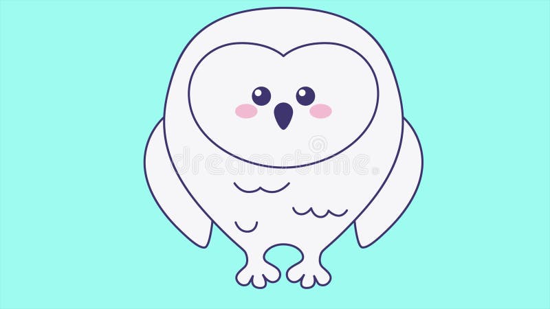Cute Little Owl. Abstract Loop Animation Stock Footage - Video of beak ...