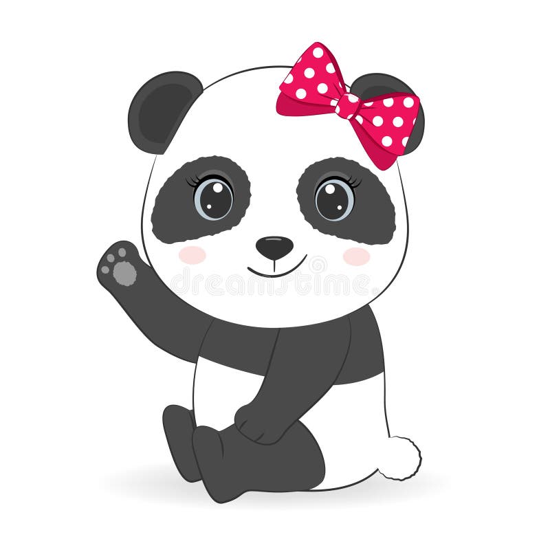 Cute Little Panda stock vector. Illustration of balloon - 242443593