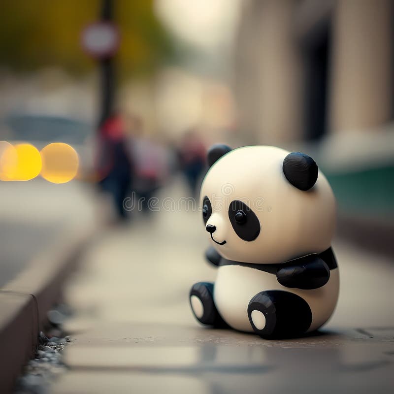 Cute Little Panda. Generative AI Stock Illustration - Illustration of ...