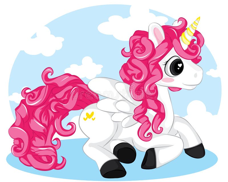 Cute Little Pink Magical Unicorn Stock Vector - Illustration of ...