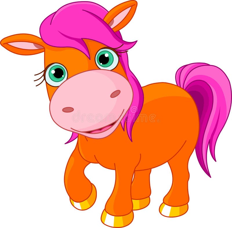 Cute little pony stock vector. Illustration of pink, pony - 24854565