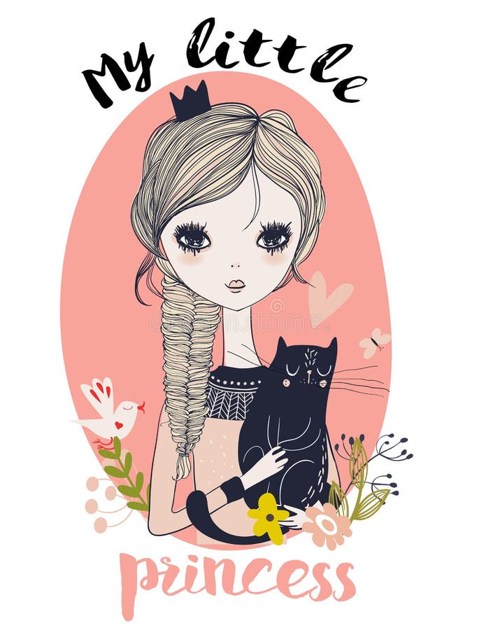 Black Cat Princess White Stock Illustrations – 522 Black Cat Princess ...