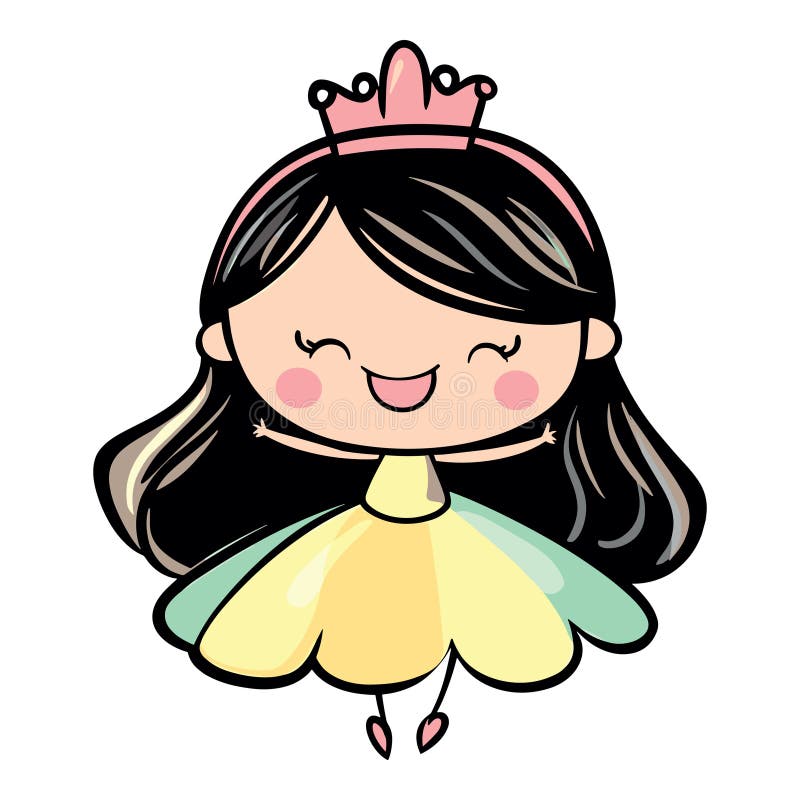 Cute Little Princess Childish Isolated Vector Illustration Ai Generated ...