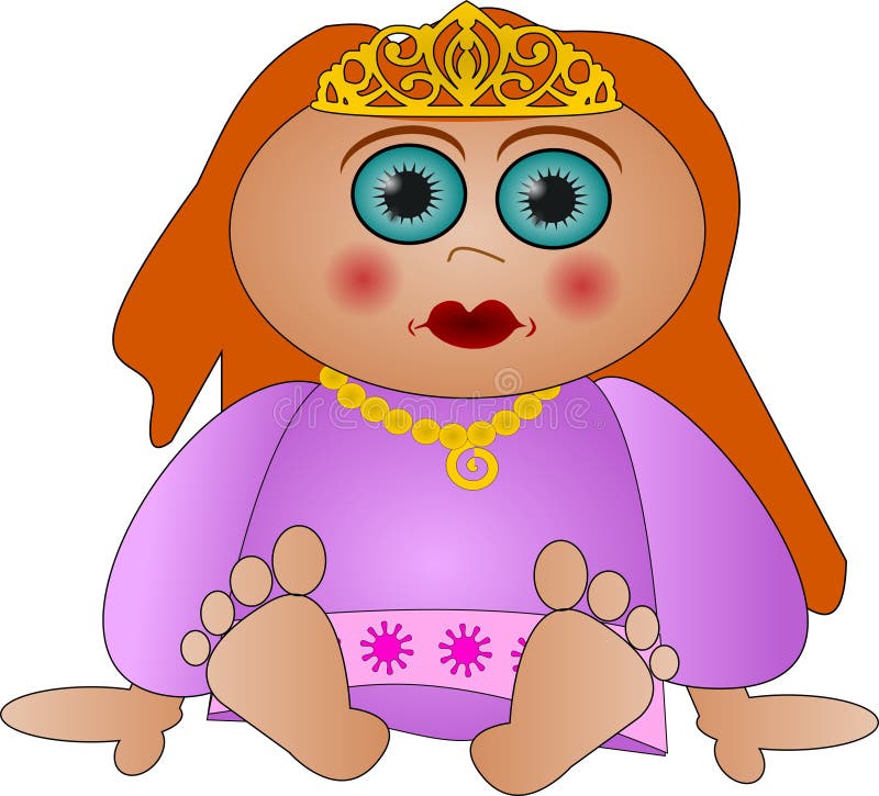 Cute little princess stock illustration. Illustration of hair - 67739459
