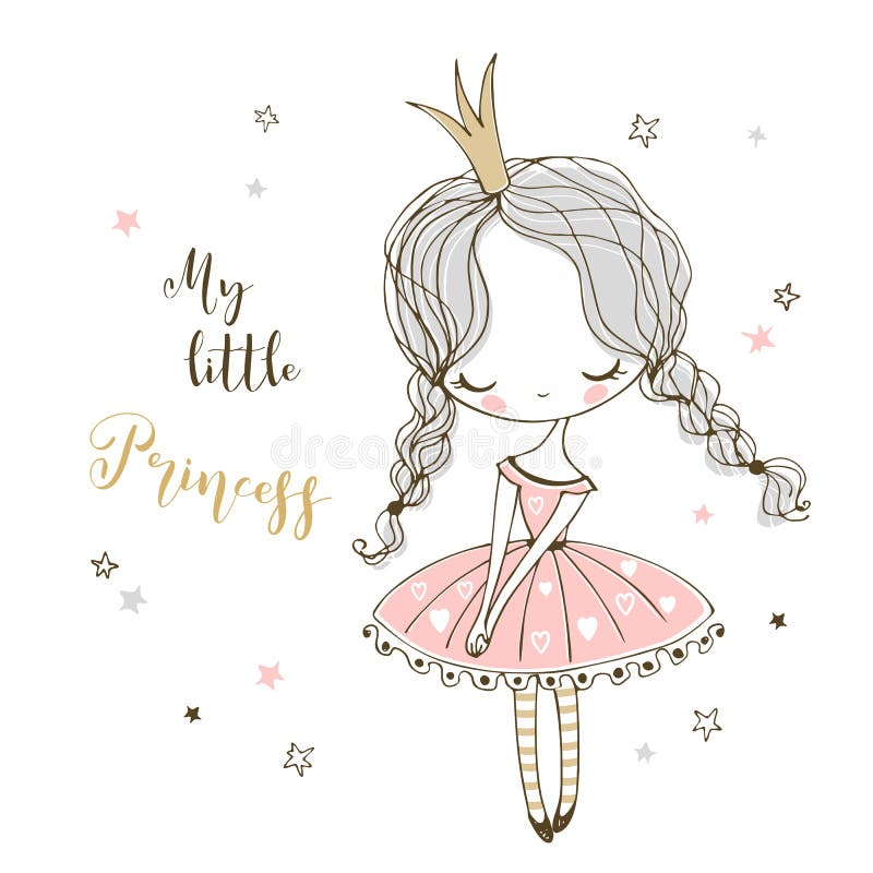 Little Princess. Cute Fawn Girl. Vector Illustration. Stock Vector ...