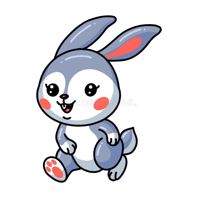 Cute Little Rabbit Cartoon Walking Stock Vector - Illustration of ...