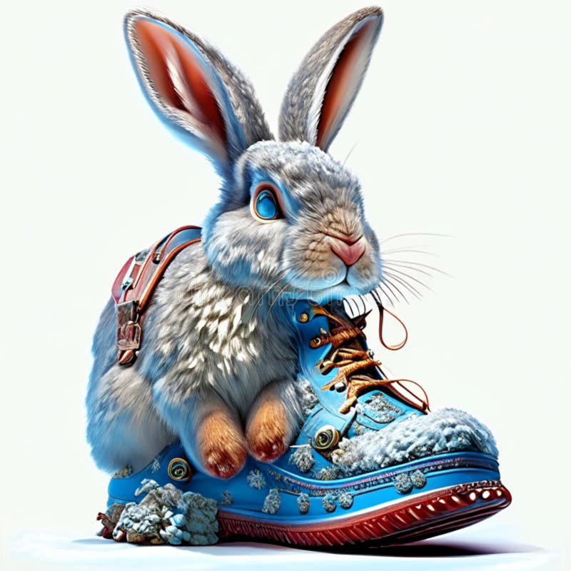 Cute Little Bunny Sitting in the Garden. in Cartoon Style. Generative ...