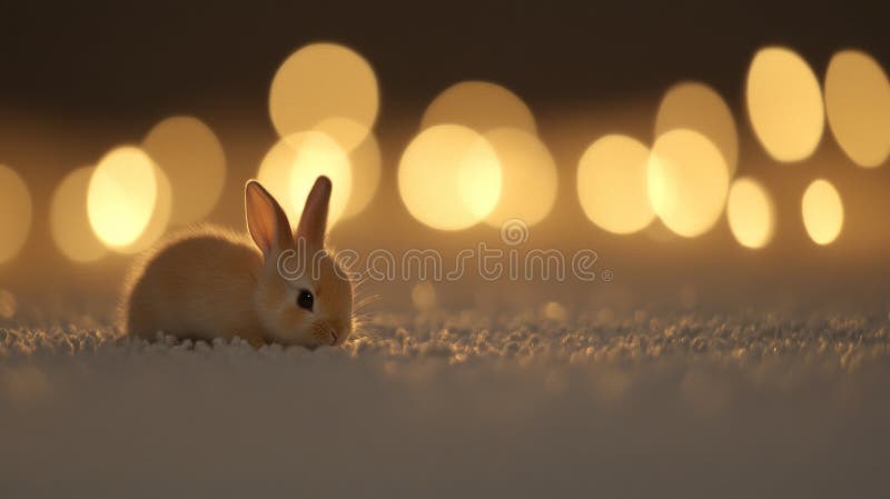 A Cute Little Rabbit Stands Alone on a Pristine White Backdrop Stock ...