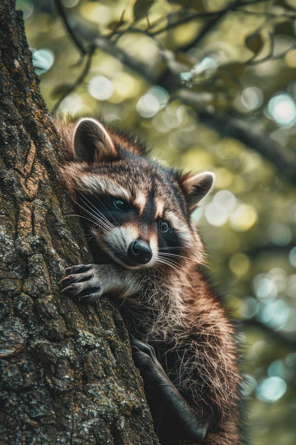Cute Little Raccoon stock photo. Image of generated - 366918724