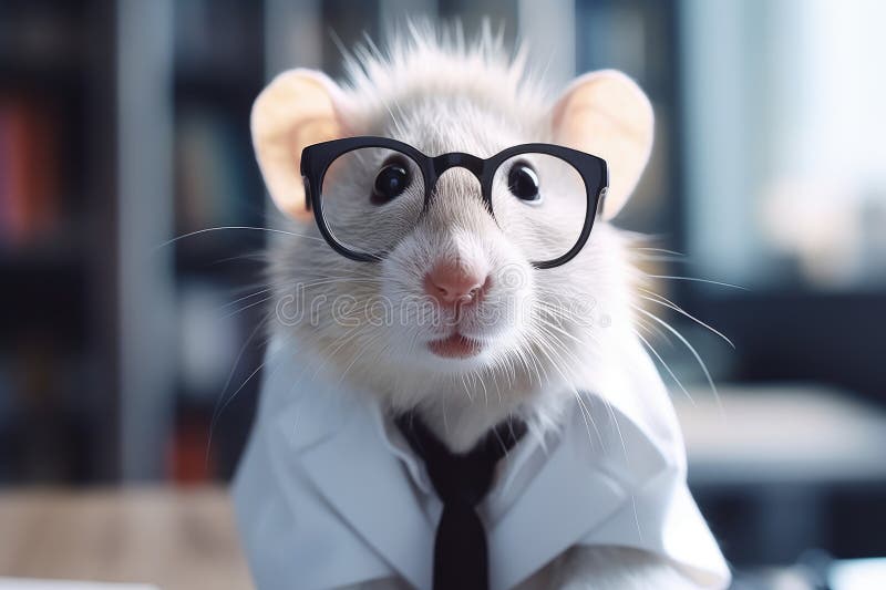 Cute Little Rat Works in Laboratory AI Generated Stock Illustration ...
