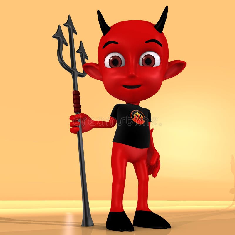 Cute little red devil stock illustration. Illustration of lord - 3412059