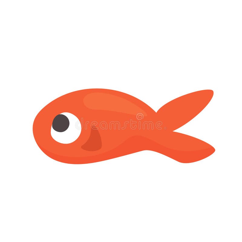 Cute Little Red Fish. Vector Cartoon Illustration Stock Vector ...