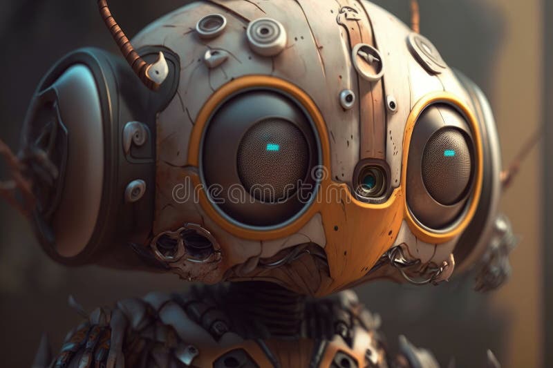 Cute Little Robot with Big Eyes. Illustration Stock Illustration ...