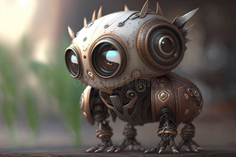 Cute Little Robot with Big Eyes. Illustration Stock Illustration ...