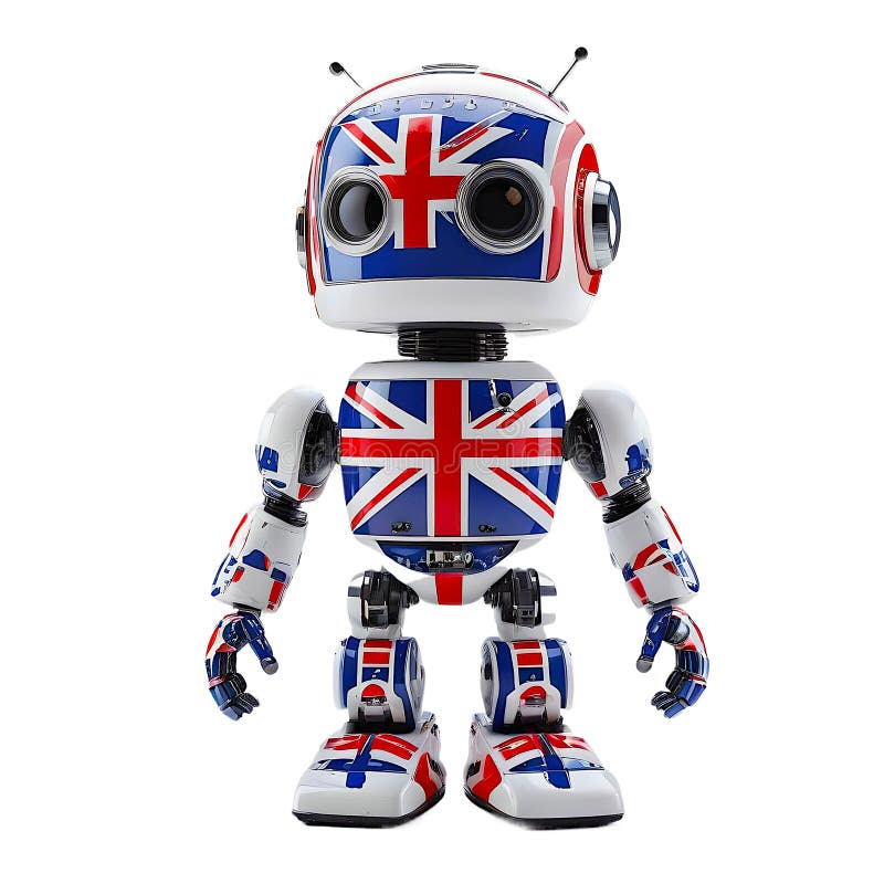 Cute Little Robot Decked Out in the Colours of the Union Jack Stock ...
