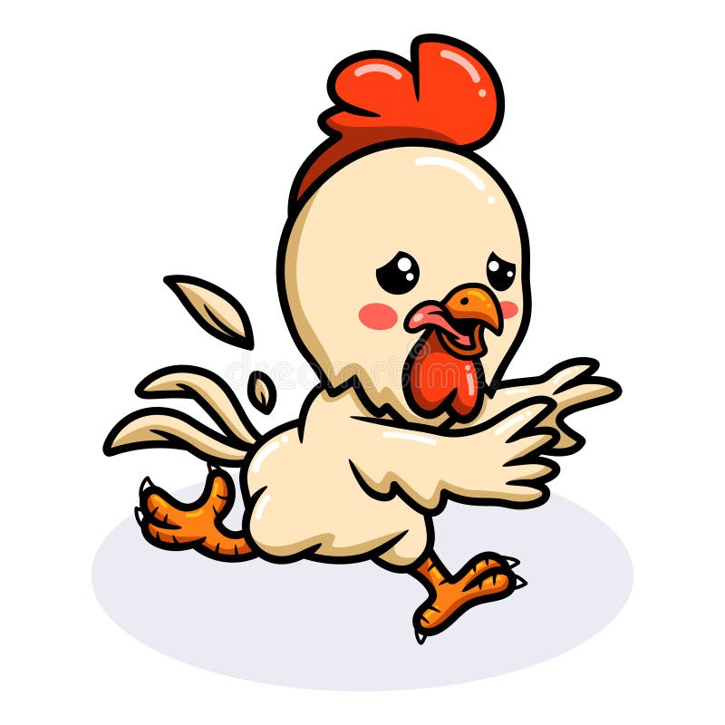 Cute Little Rooster Cartoon Running Stock Vector - Illustration of ...